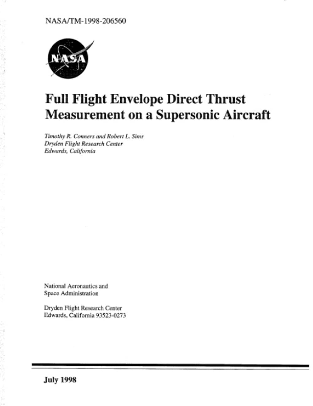 Full Flight Envelope Direct Thrust Measurement on a Supersonic Aircraft ...