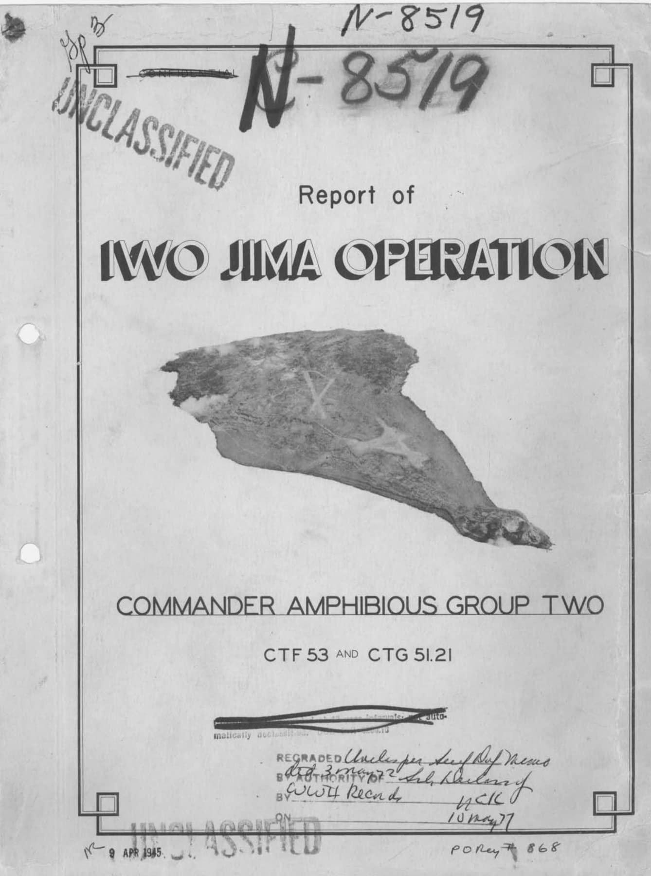 Report of IWO JIMA Operation - Commander Amphibious Group Two, Part 1 ...