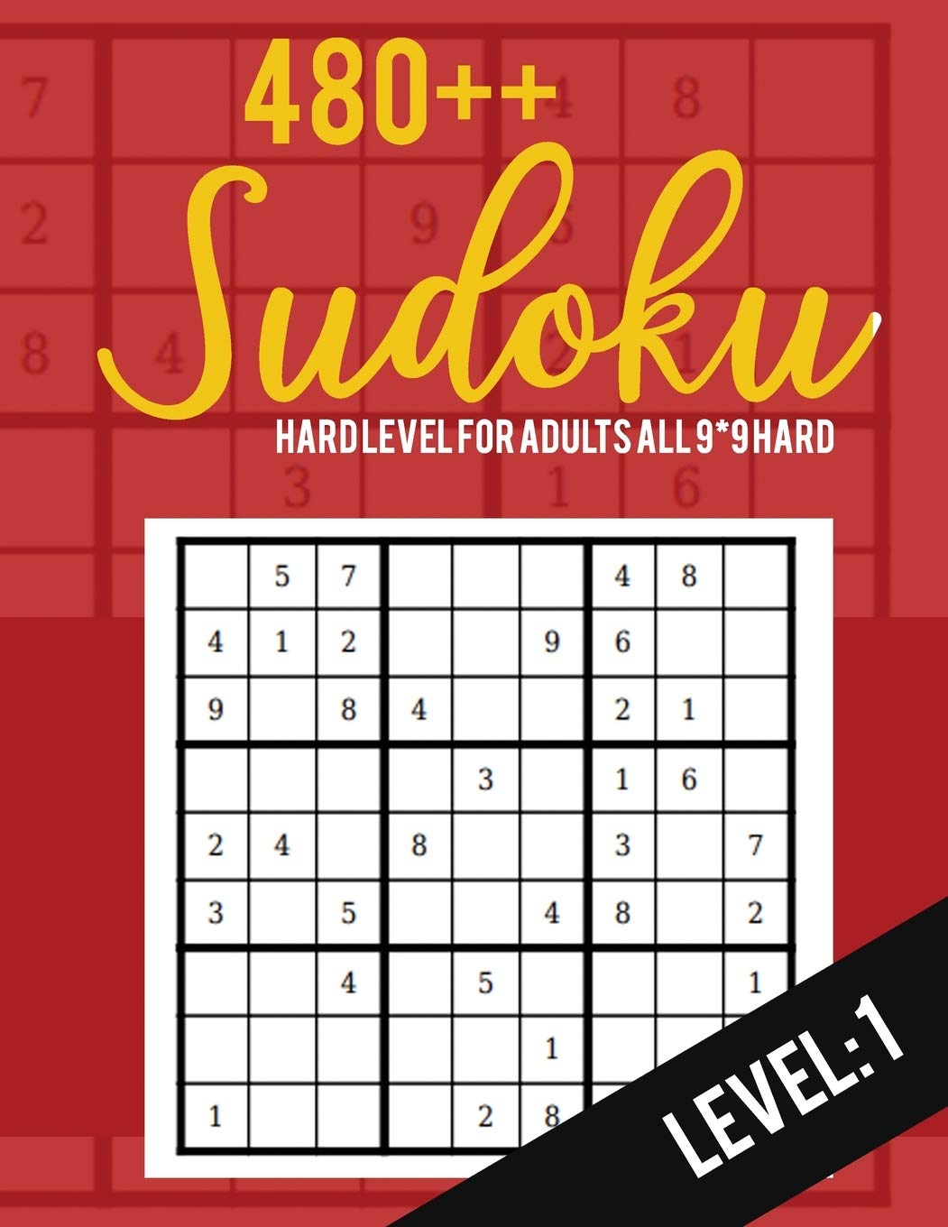 Sudoku: Hard Level for Adults All 9*9 Hard 480++ Sudoku level: 1 ...