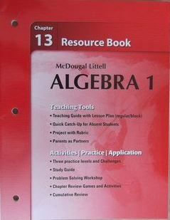 Holt McDougal Larson Algebra 1: Resource Book: Chapter 13 by MCDOUGAL ...