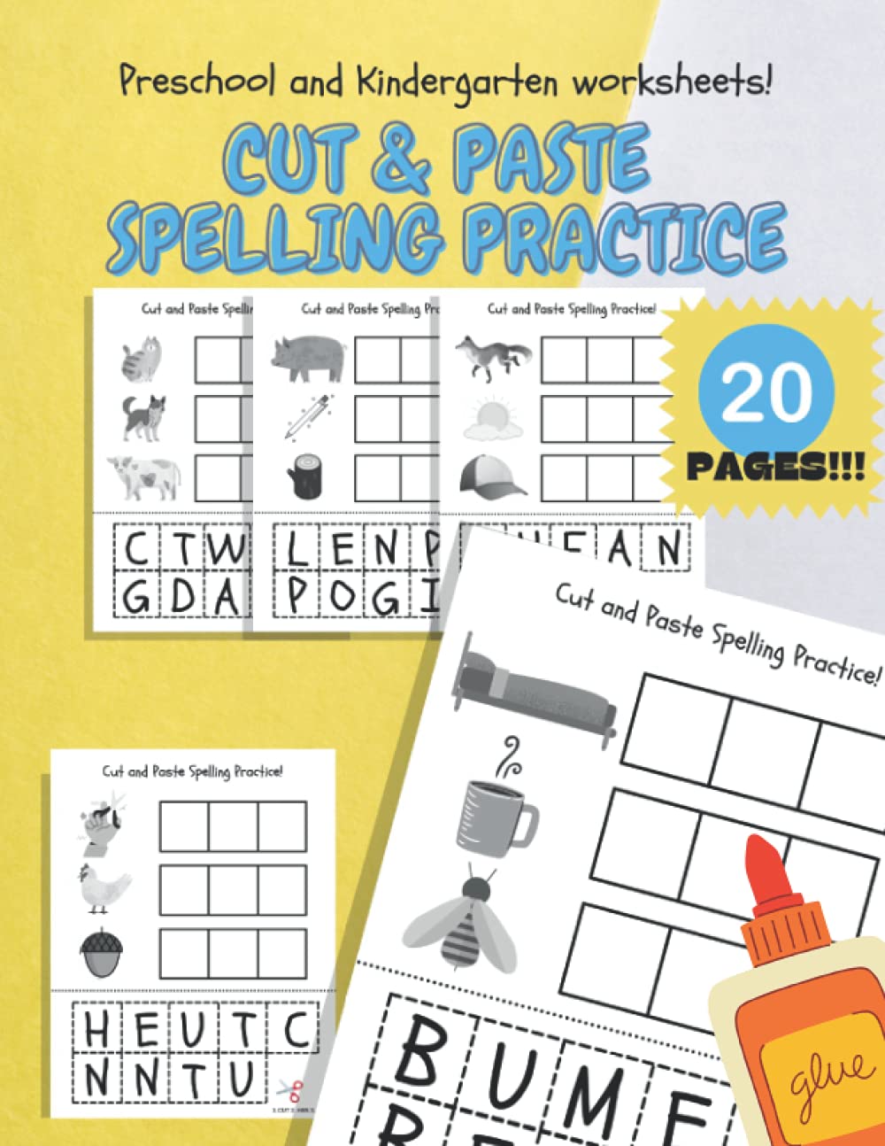 Cut and Paste Spelling Practice Workbook for Preschool and Kindergarten ...