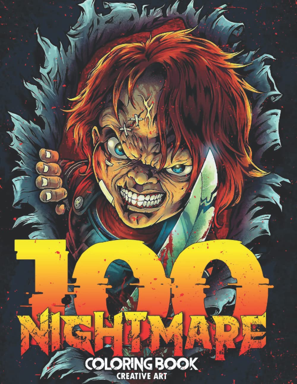 100 Nightmare Coloring Book: 100 Horror Coloring Book For Adults with ...