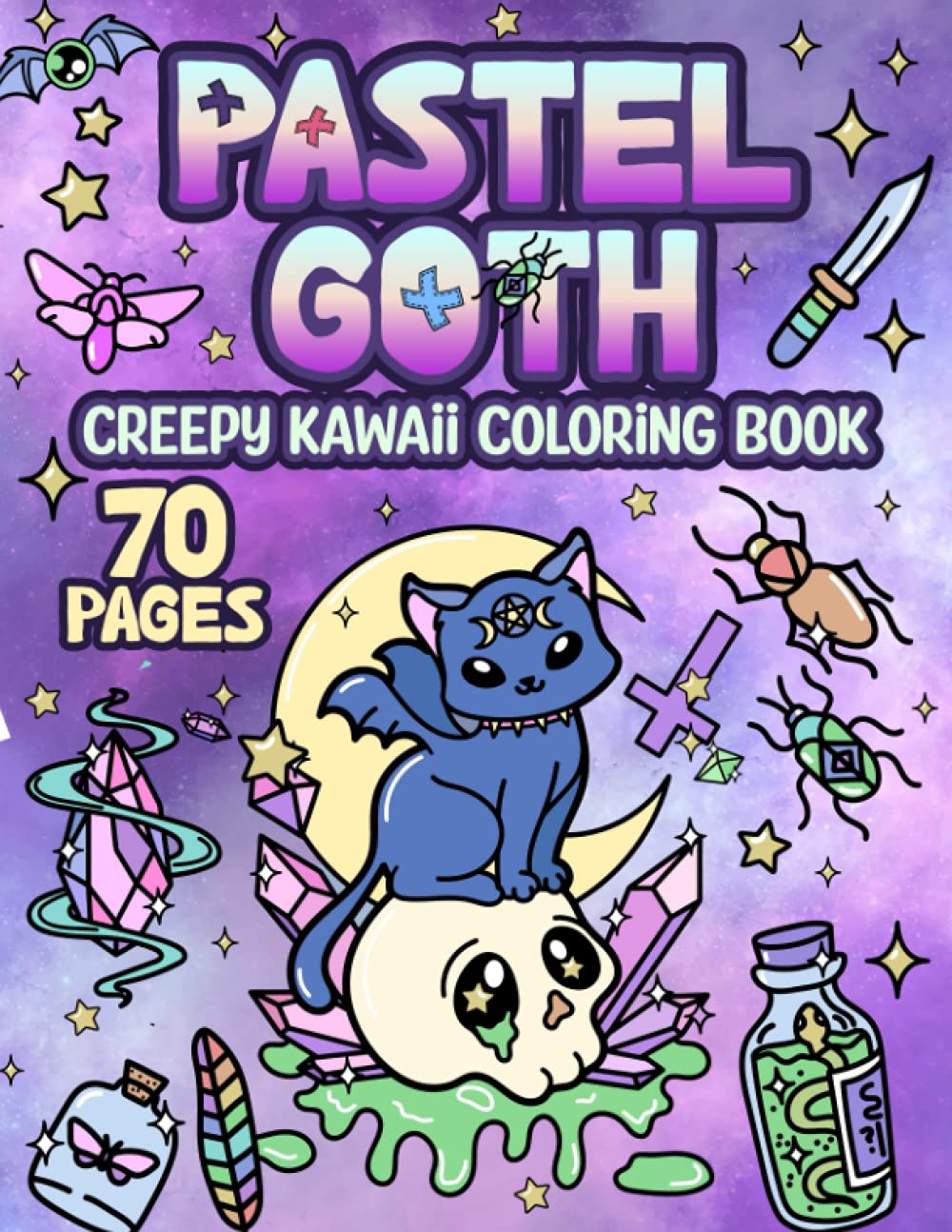 Creepy Kawaii Pastel Goth Coloring Book: Spooky and Horror Halloween ...
