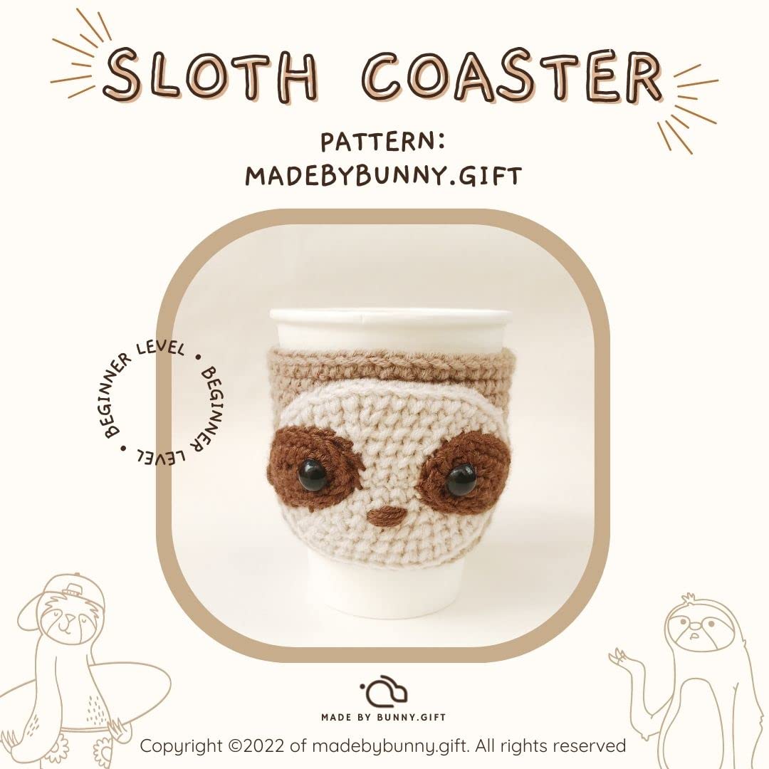 Sloth Coaster Crochet Amigurumi Patterns For Beginners With Step By ...