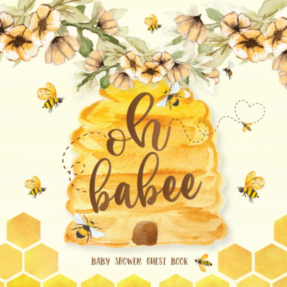 Oh Babee: Bee Theme Baby Shower Guest Book with Wishes, Advice for ...