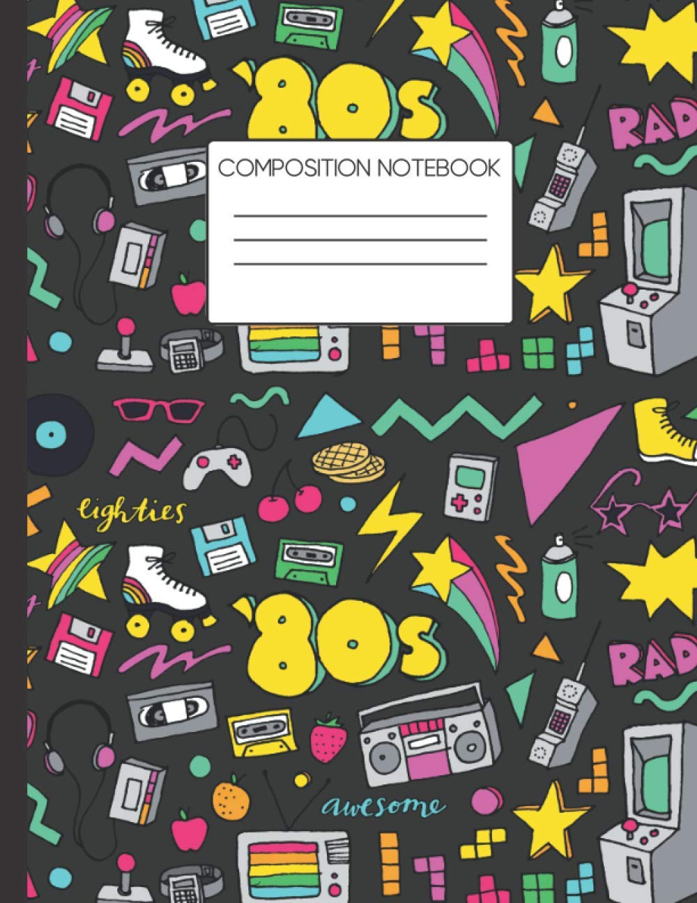 80s Notebook: A Novelty Retro Style College Ruled Lined Paper ...