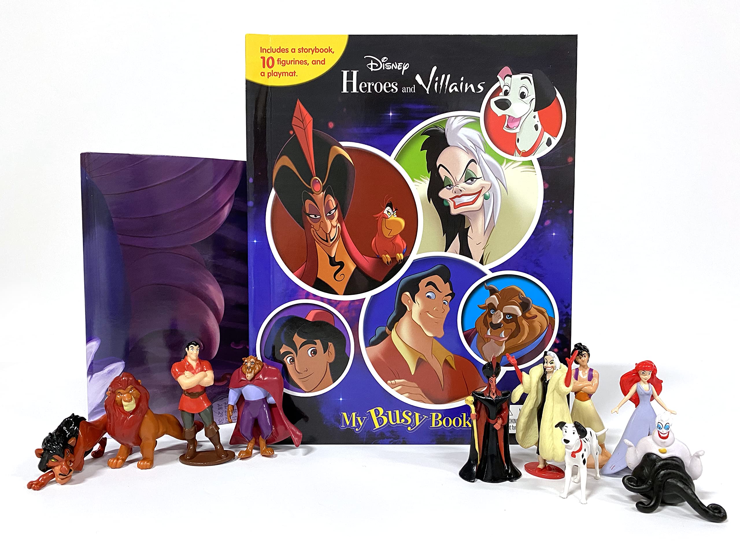Phidal - Disney Heroes and Villains My Busy Book - - 10 Figurines and a Playmat by Phidal ...