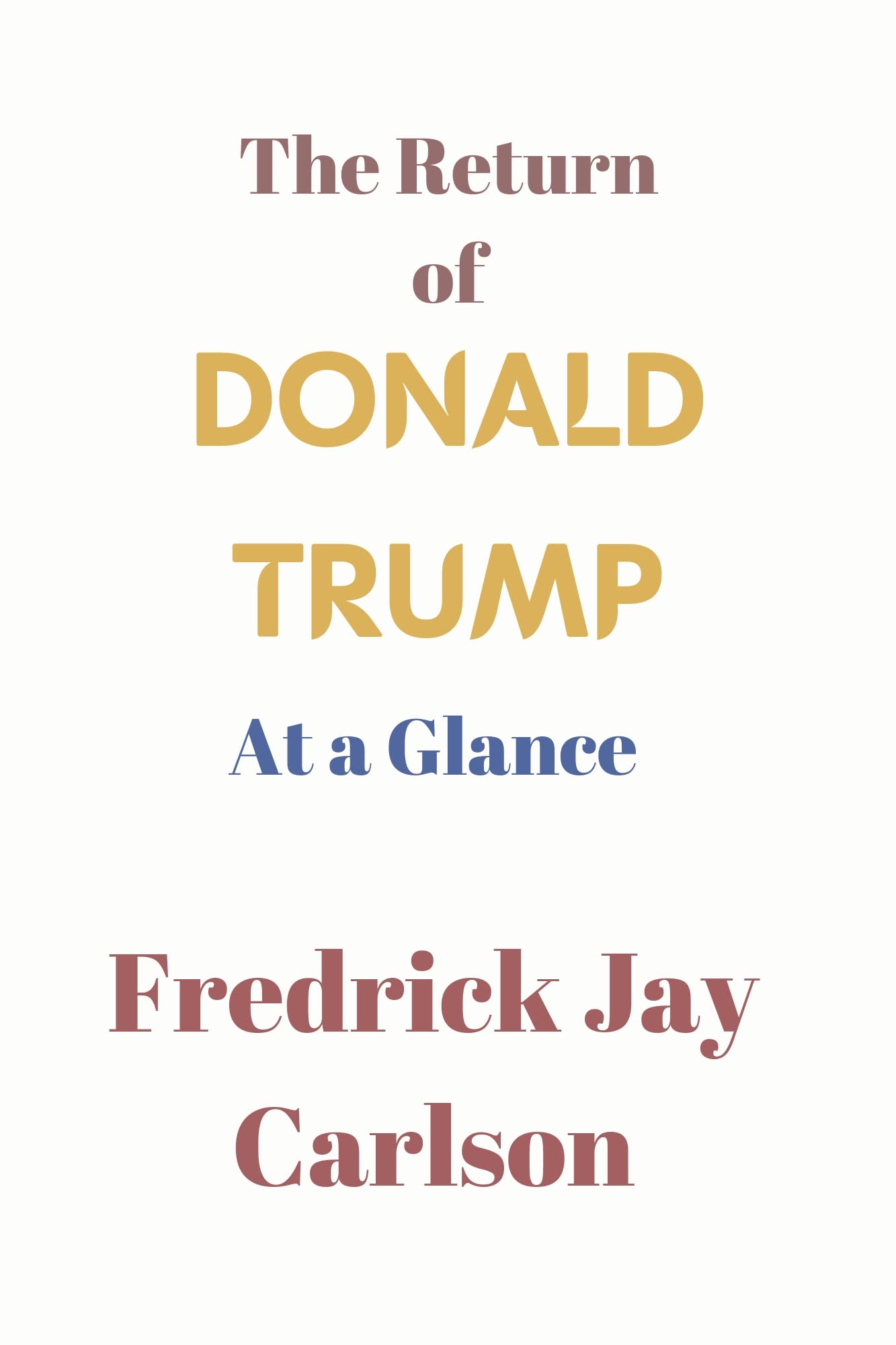 Return of Donald Trump at a Glance by Fredrick Jay Carlson | Goodreads