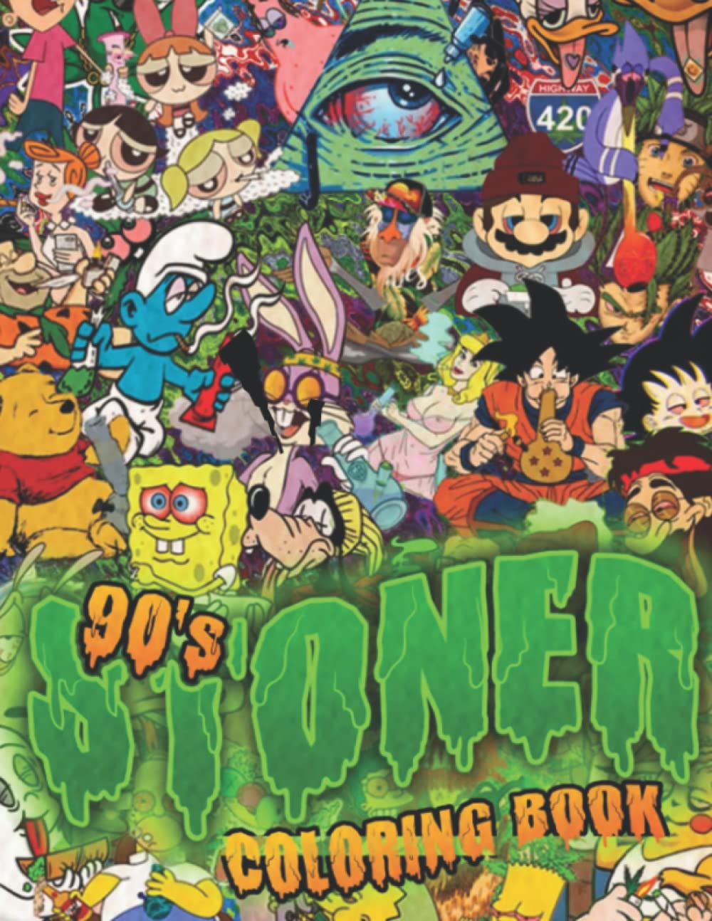 90s Cartoon Stoner Coloring Book For Adults: An Amazing Coloring Pages ...