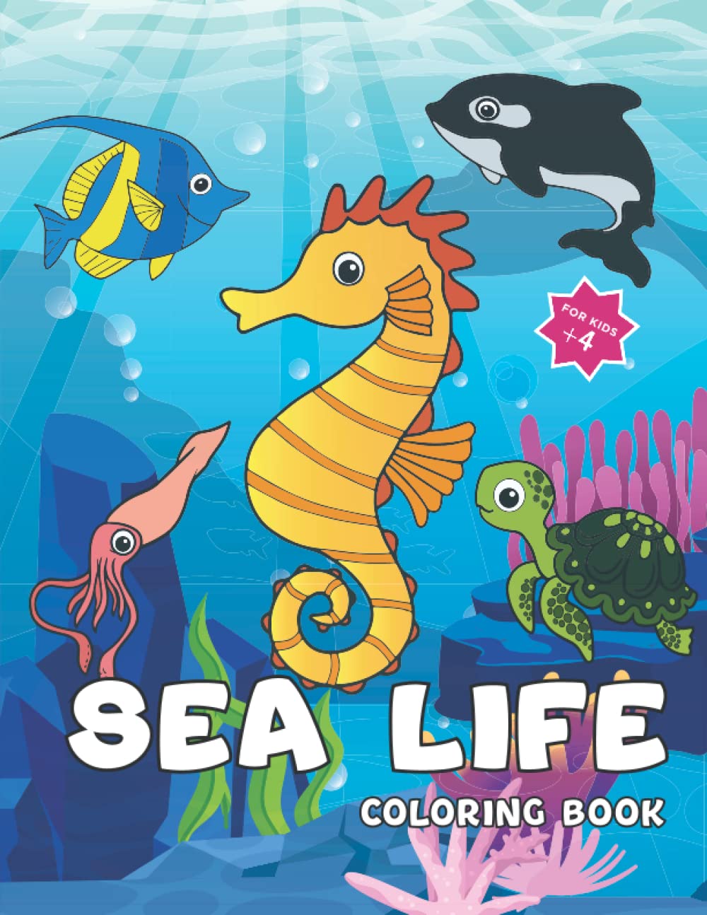 Sea Life Coloring Book: 50 Illustrations of Sea Creatures and Ocean ...