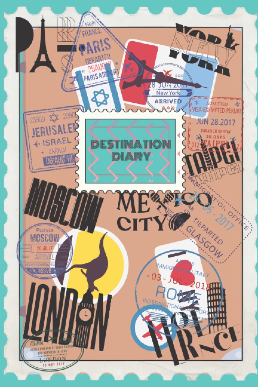 DESTINATION DIARY: A COLORFUL NOTEBOOK JOURNAL THAT IS TRAVEL THEMED ...