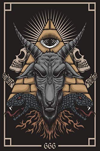 666: Baphomet Satan Lucifer 666 Skull Head Snakes Demon Goat Blank ...