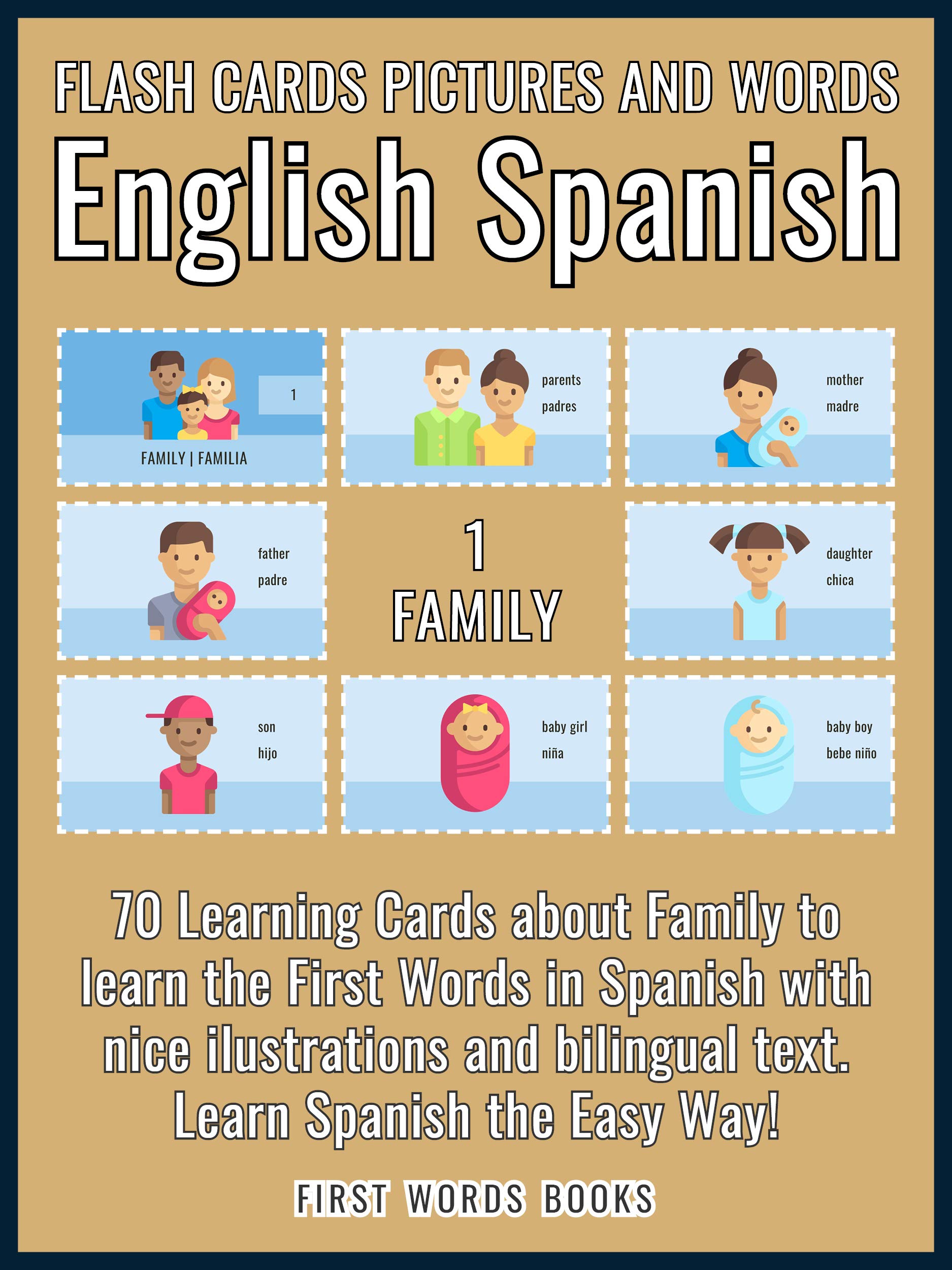 1 - Family - Flash Cards Pictures and Words English Spanish: 70 Cards ...
