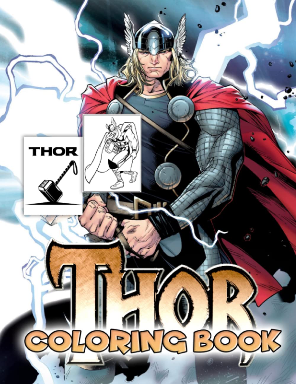 Thor Coloring Book: Relaxing Jumbo Illustrations Colouring Books For ...