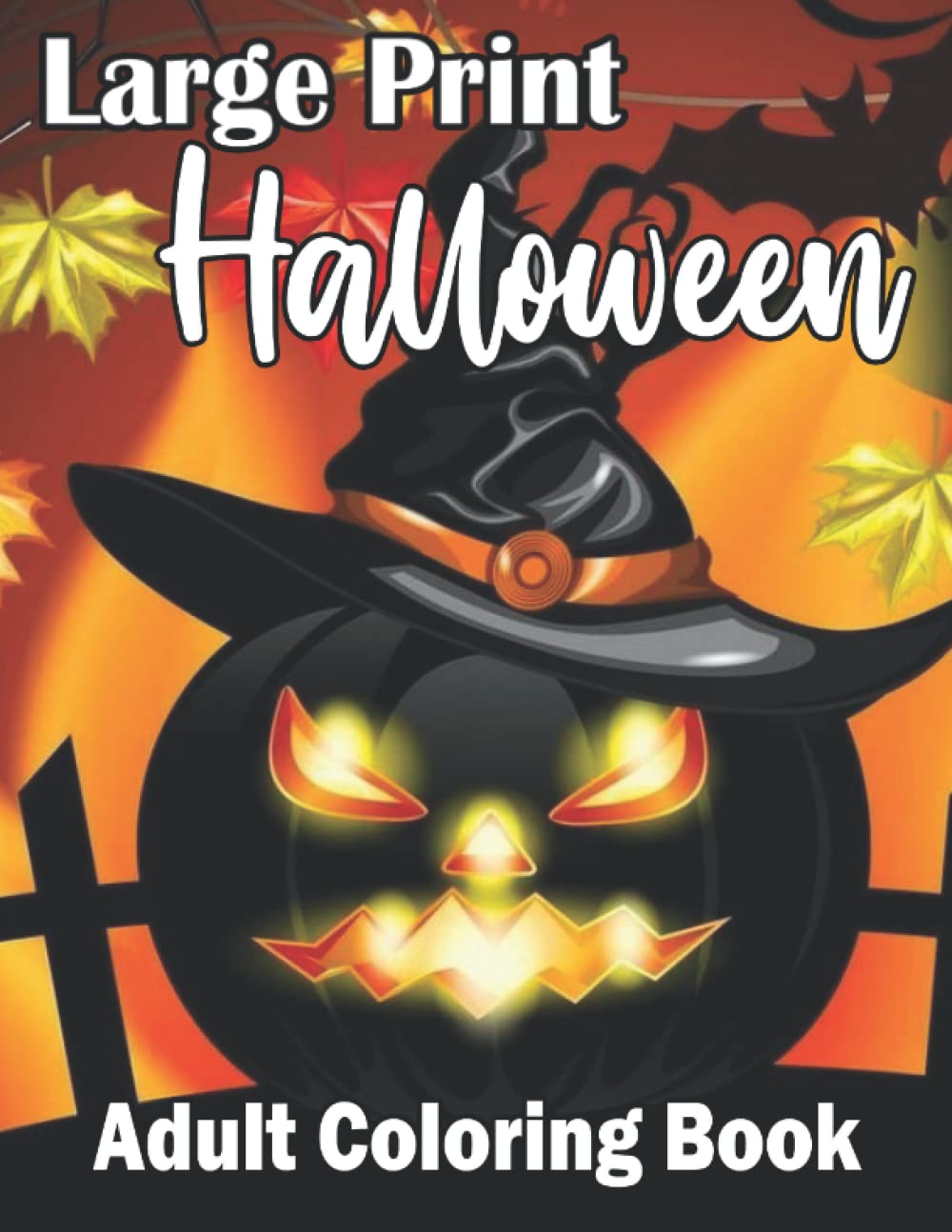 Large print halloween adult coloring book: Large Print Easy Halloween ...