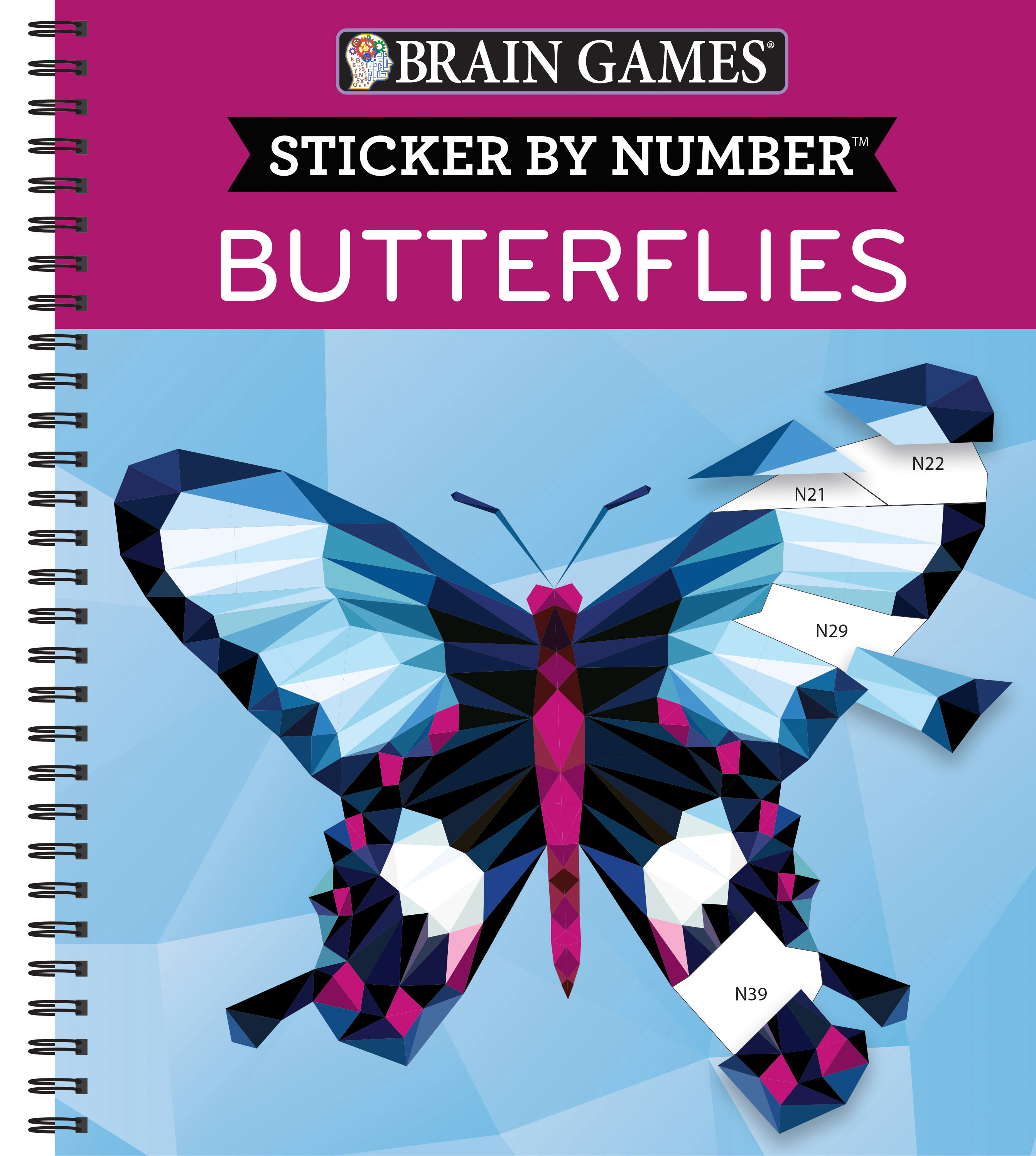 Brain Games - Sticker by Number: Butterflies - 2 Books in 1 by ...