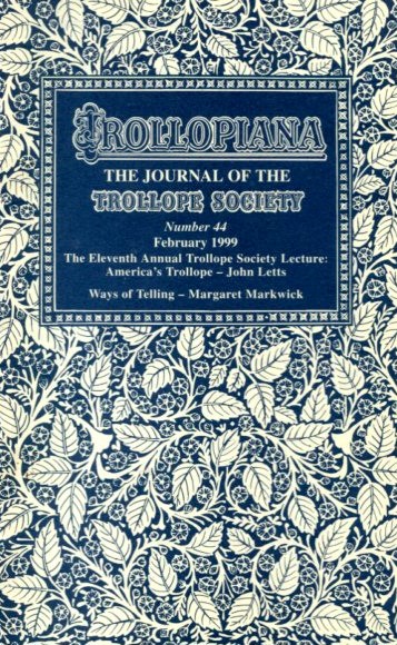 Trollopiana: The Journal of The Trollope Society Number 44 by John ...
