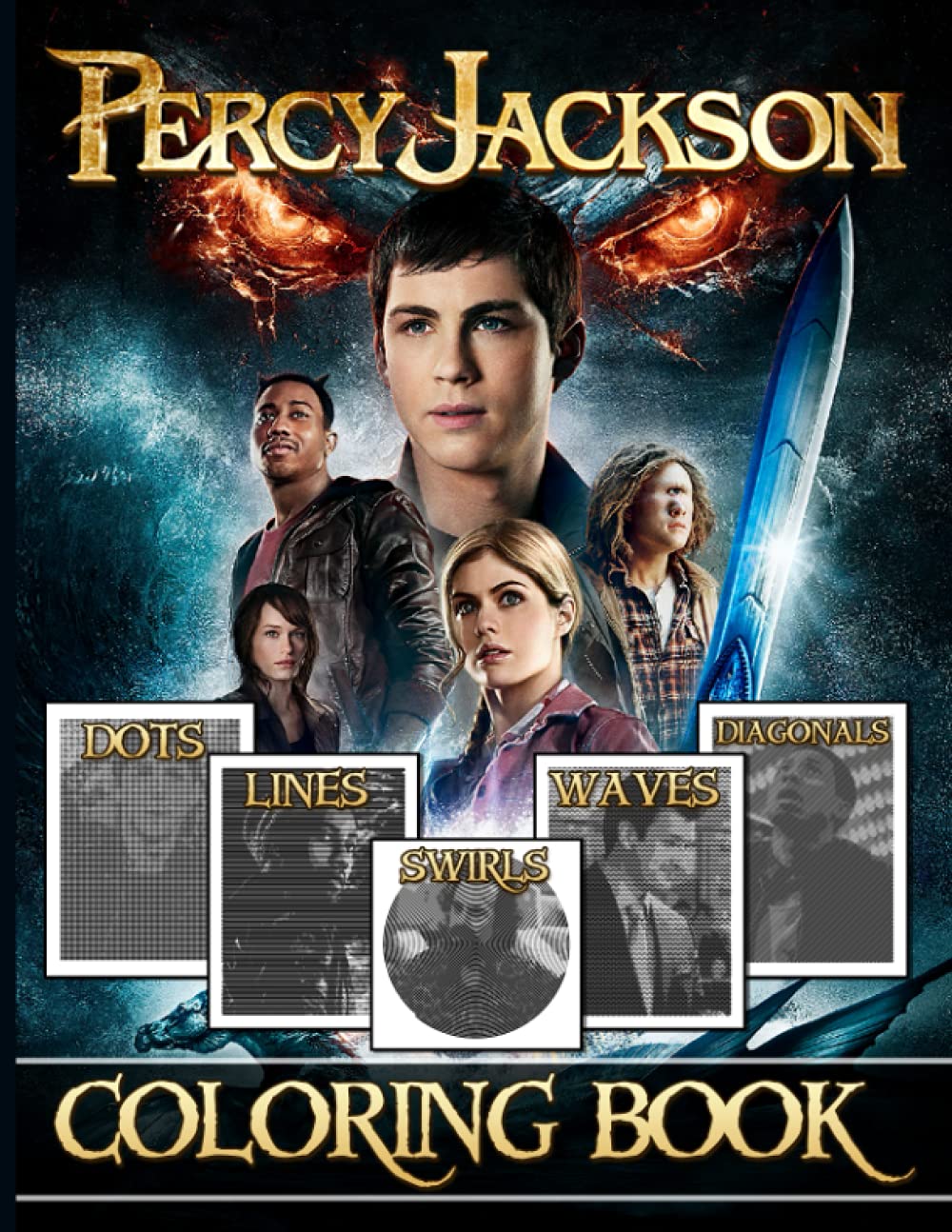 Percy Jackson Diagonals Lines Dots Swirls Waves Coloring Book ...