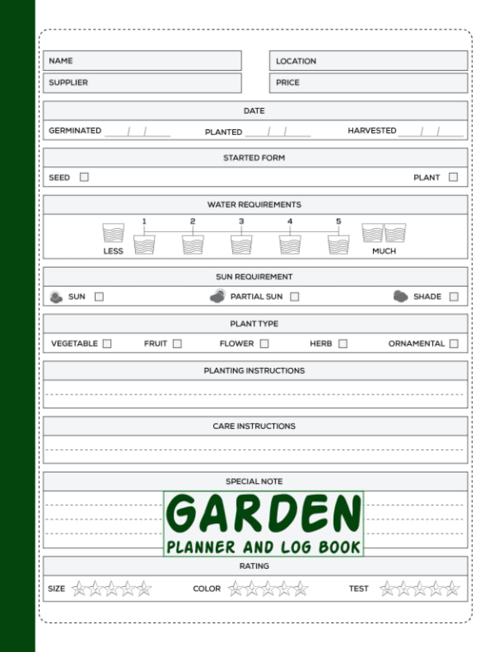 Garden Log Book And Planner: My Gardening Journal Notebook for ...
