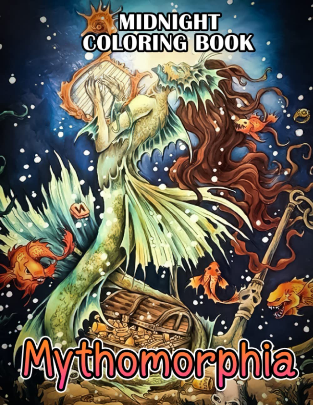 Midnight Mythomorphia Coloring Book: Magical Coloring Pages With Black ...