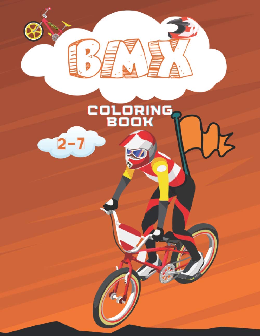 BMX COLORING BOOK: bmx coloring for kids and preschool aged between 2-7 ...
