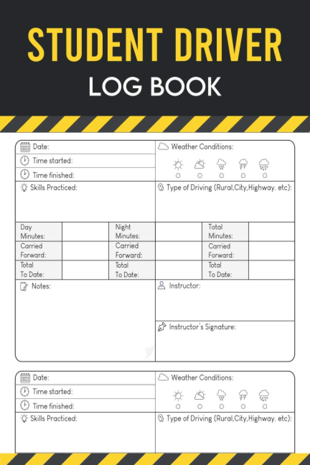Student Driver Log Book: Perfect Driver's Ed Log Book To Keep Track Of ...