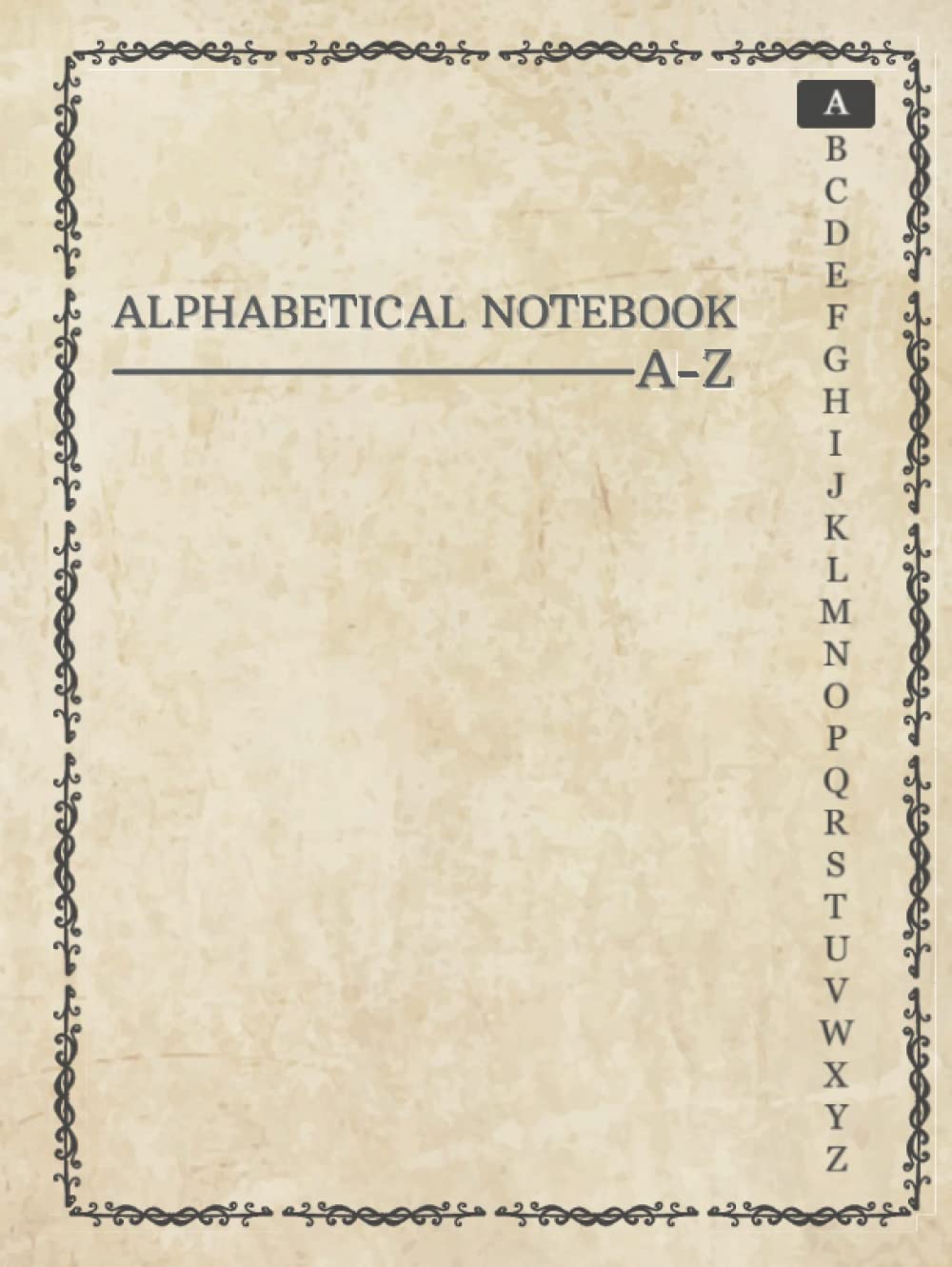 Alphabetical Notebook: Vintage Print Cover | Notebook Journal Organizer ...