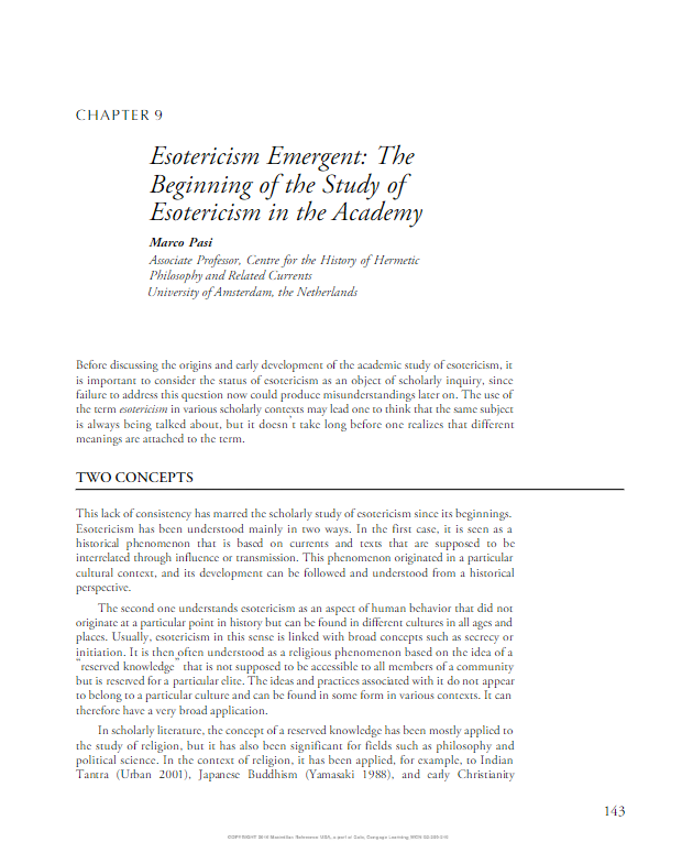 Esotericism Emergent: The Beginning of the Study of Esotericism in the ...