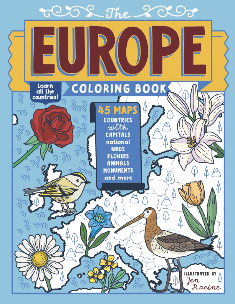 The Europe Coloring Book: 45 Maps with Capitals and National Symbols by ...