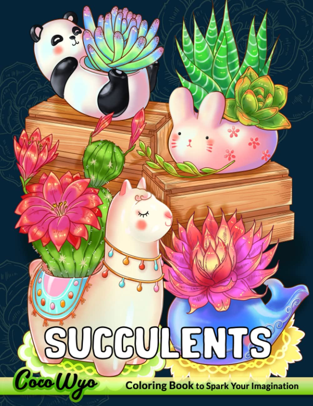 Succulents Coloring Book: Adult Coloring Book With Succulents, Plants ...