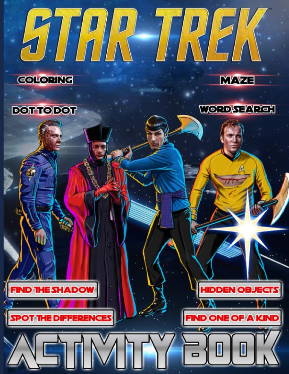 Star Trek Activity Book: Beautiful Simple Designs One Of A Kind, Word ...