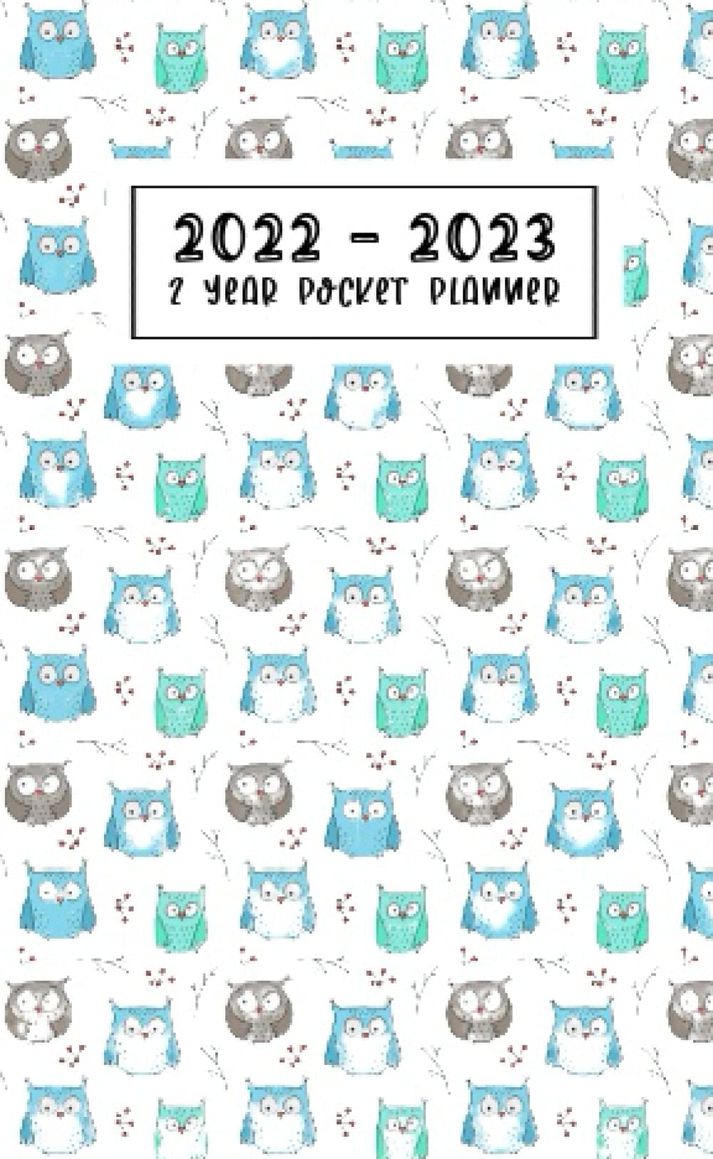 2022 - 2023 2 year Pocket Planner: Owl Two Year Pocket Monthly Calendar ...