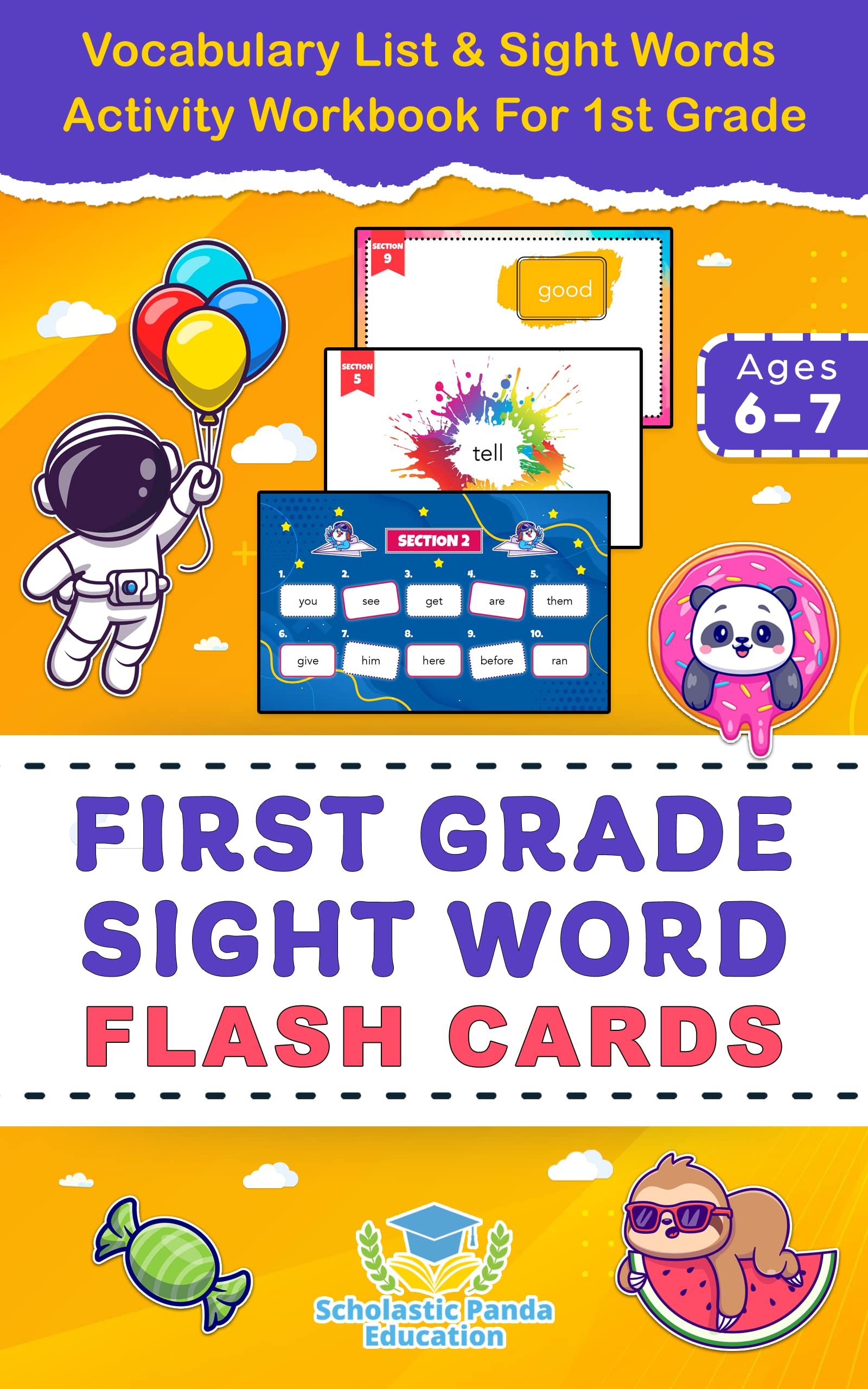 First Grade Sight Word Flash Cards: Vocabulary List & Sight Words ...