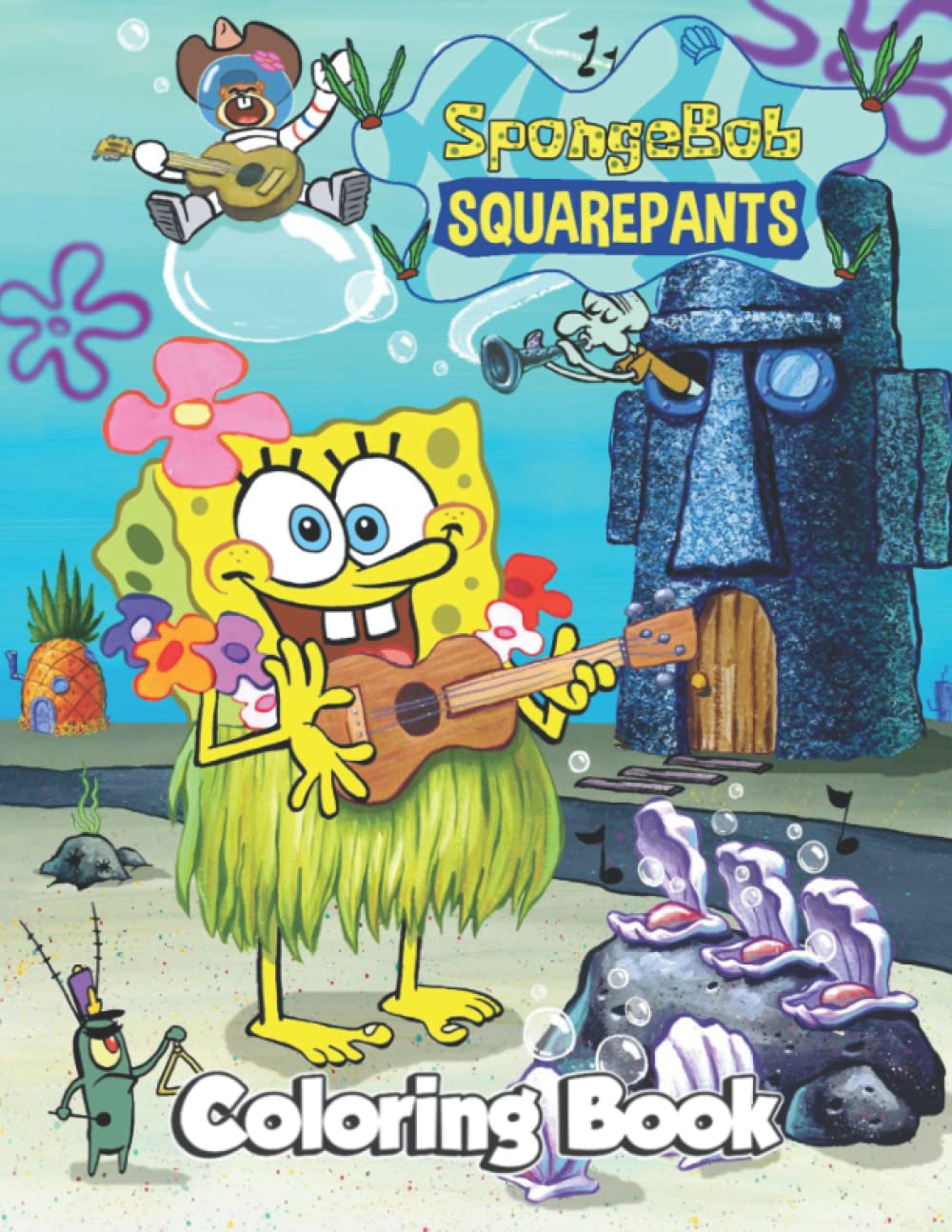 SpongeBobb SquarePantss Coloring Book: 100 PAGES, Excellent SpongeBobb ...