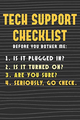 Tech Support Checklist: Tech Support Notebook Books Funny Quote Joke ...