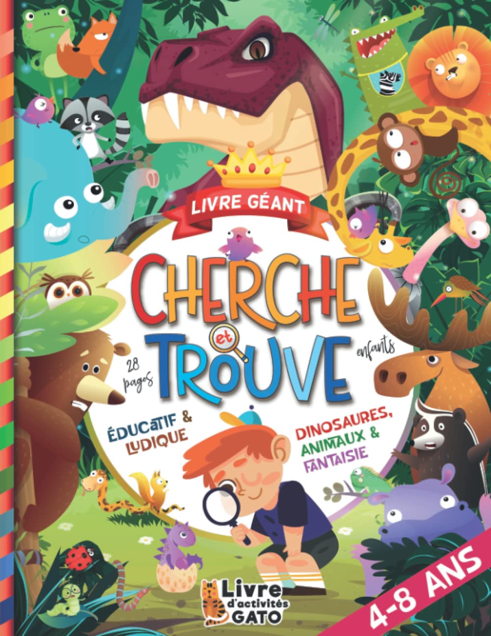 Cherche et Trouve Géant : Animaux, Dinosaures et Fantaisie ! Livre enfant 4-8 ans éducatif ...