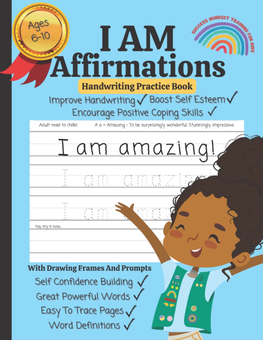 I AM Affirmations for Kids, Handwriting Practice book for Kids Ages 6-8 ...