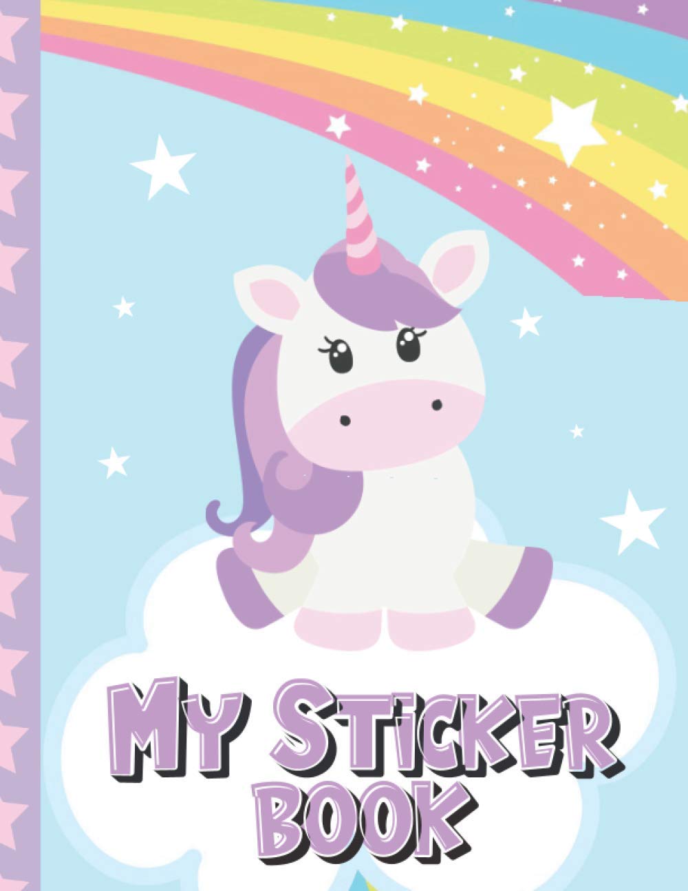 My Sticker Book: Cute Purple Unicorn Sticker Album For Collecting ...