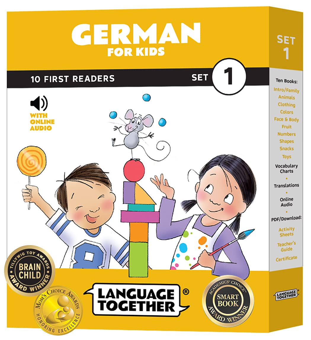 German for Kids: Beginner Learning Set of 10 First Reader Books with ...