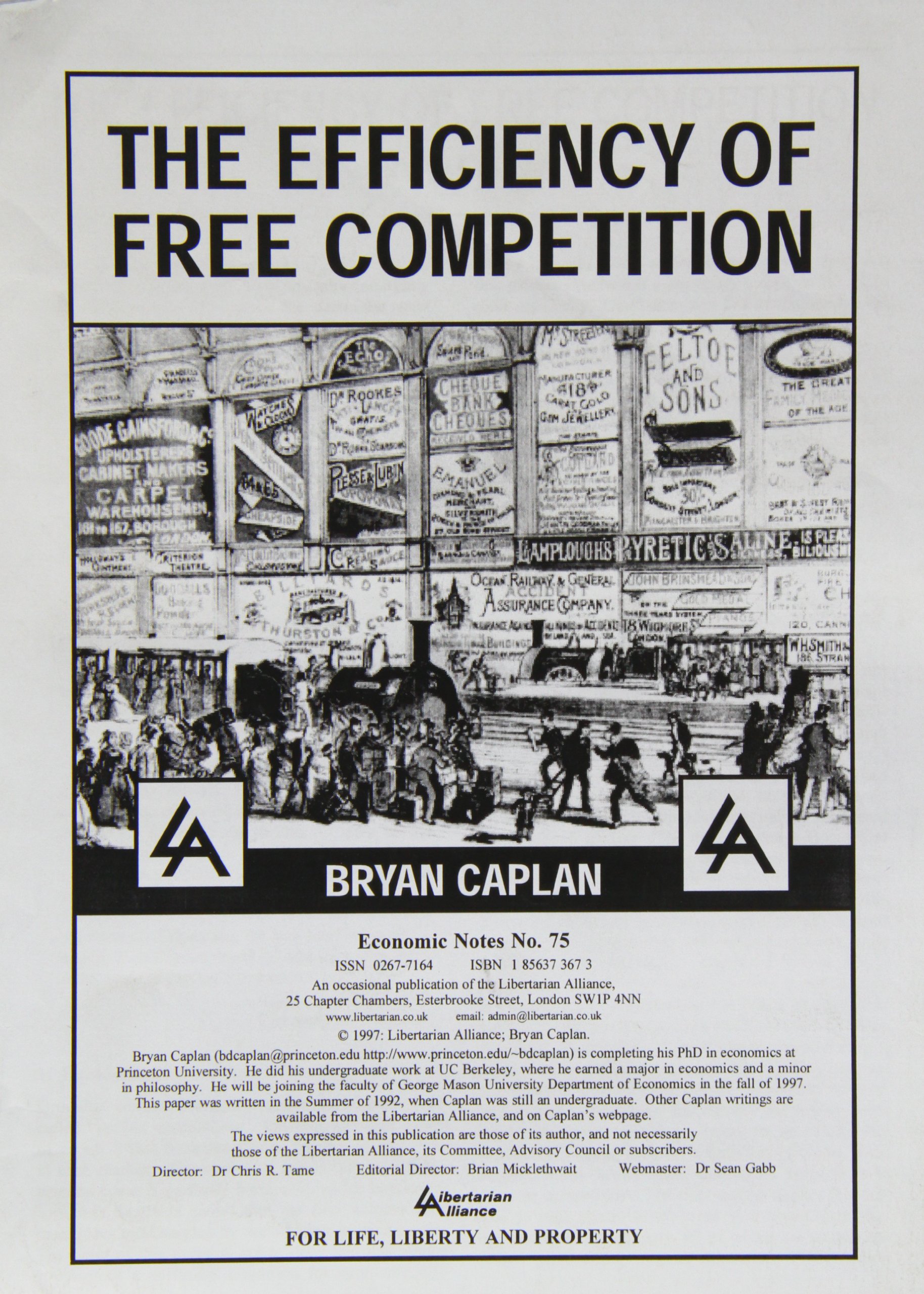 The Efficiency of Free Competition by Bryan Caplan | Goodreads