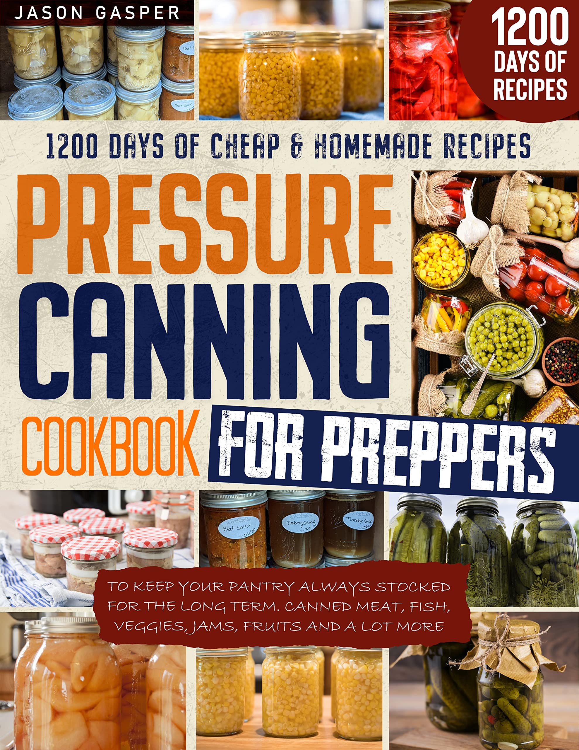 Pressure Canning Cookbook For Preppers: 1200 Days Of Cheap & Homemade Recipes To Keep Your ...