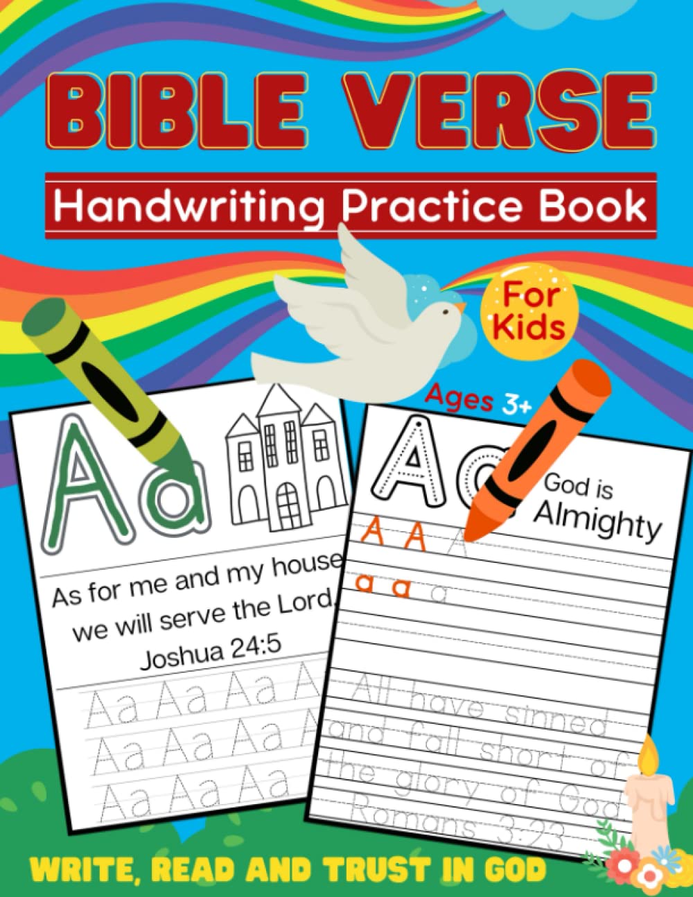 Bible Verse Handwriting Practice Book for Kids: Scripture Tracing Pages ...