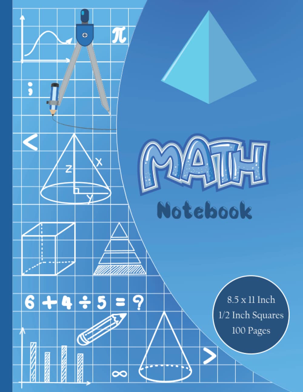 Math Notebook 1 2 Inch Squares Lined Graph Paper Composition Notebook