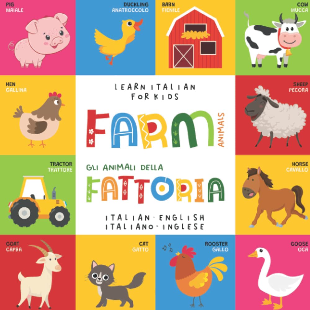 Learn Italian for Kids FARM Animals Animali della FATTORIA Italian ...