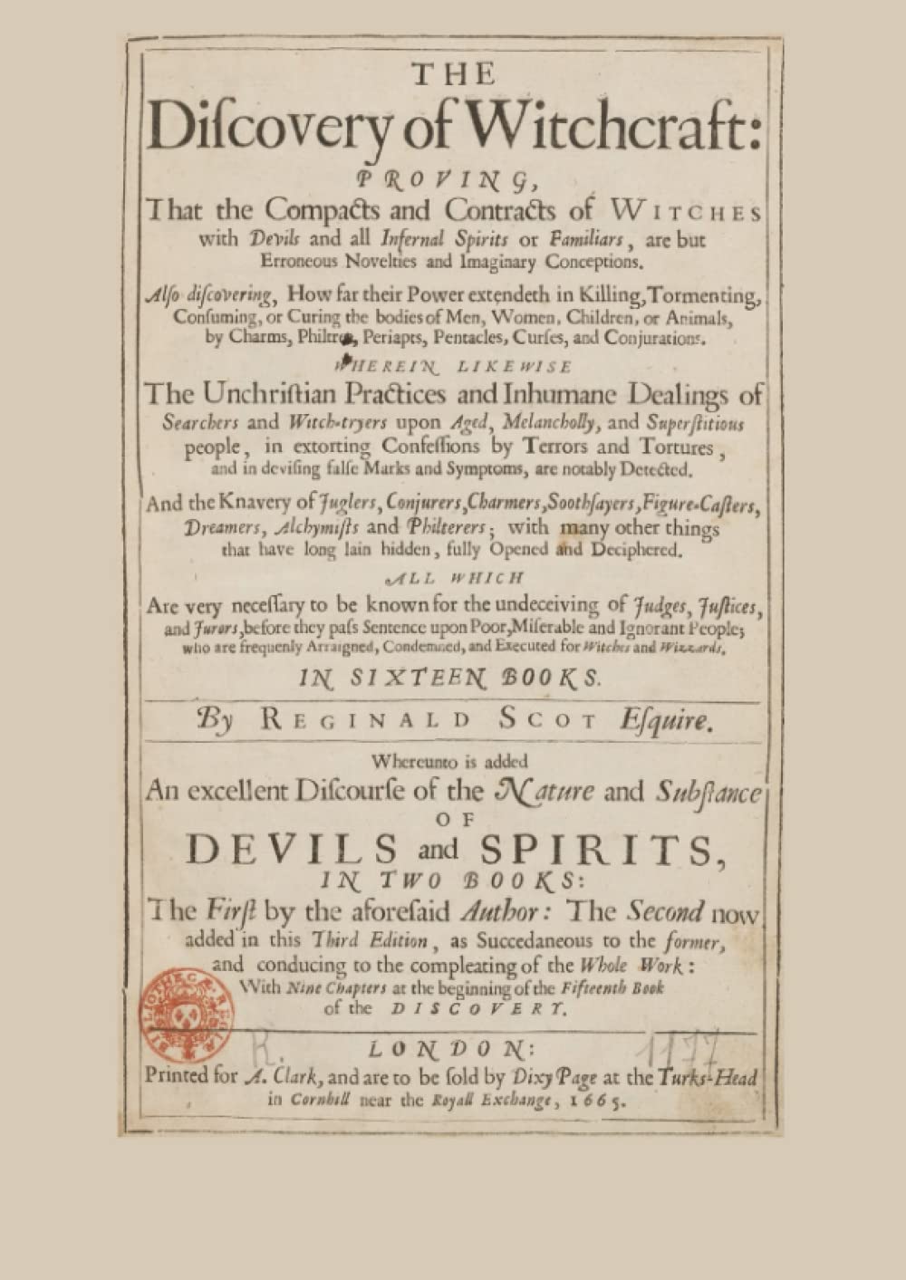 The Discoverie of Witchcraft - The Discovery of Witchcraft by Reginald ...