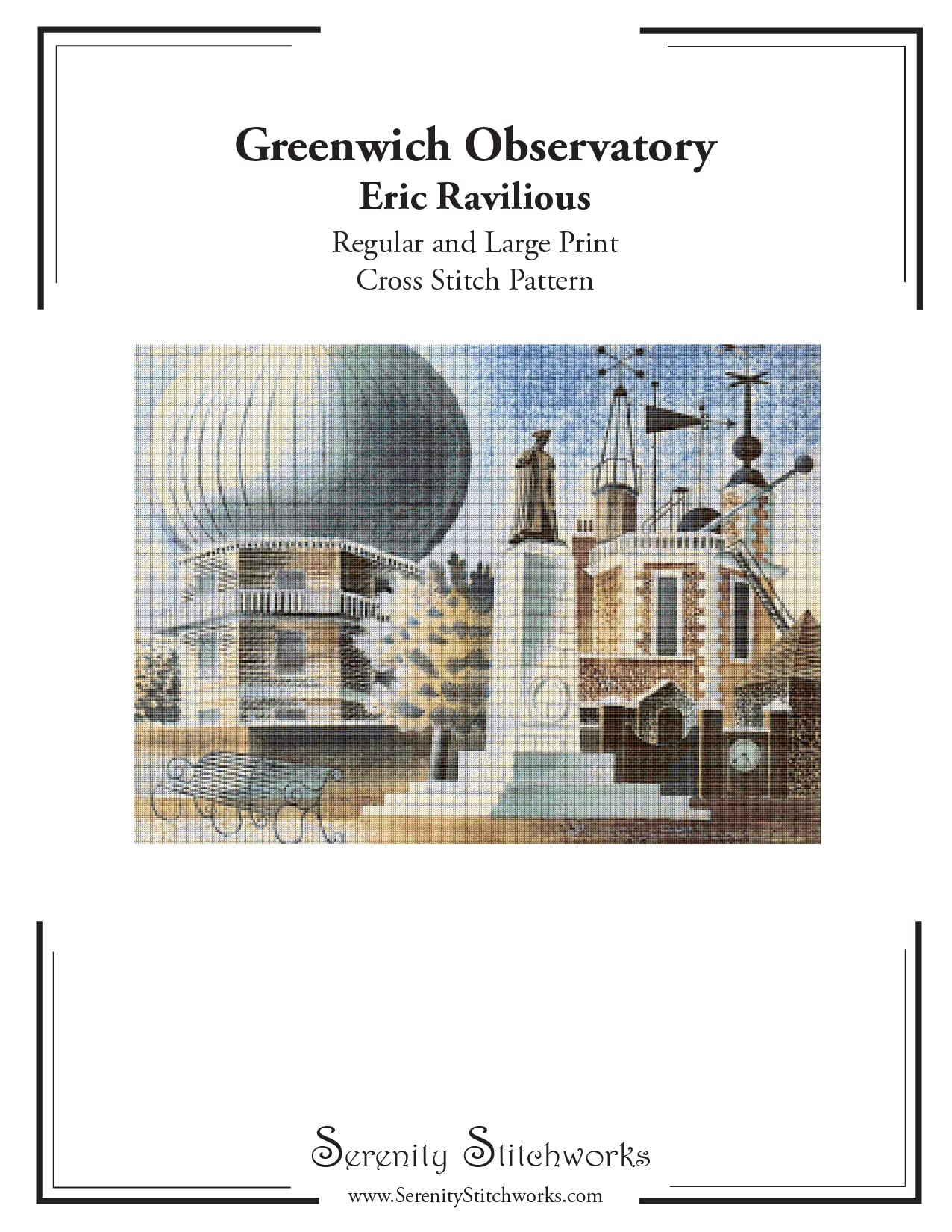 Greenwich Observatory Cross Stitch Pattern - Eric Ravilious: Regular ...