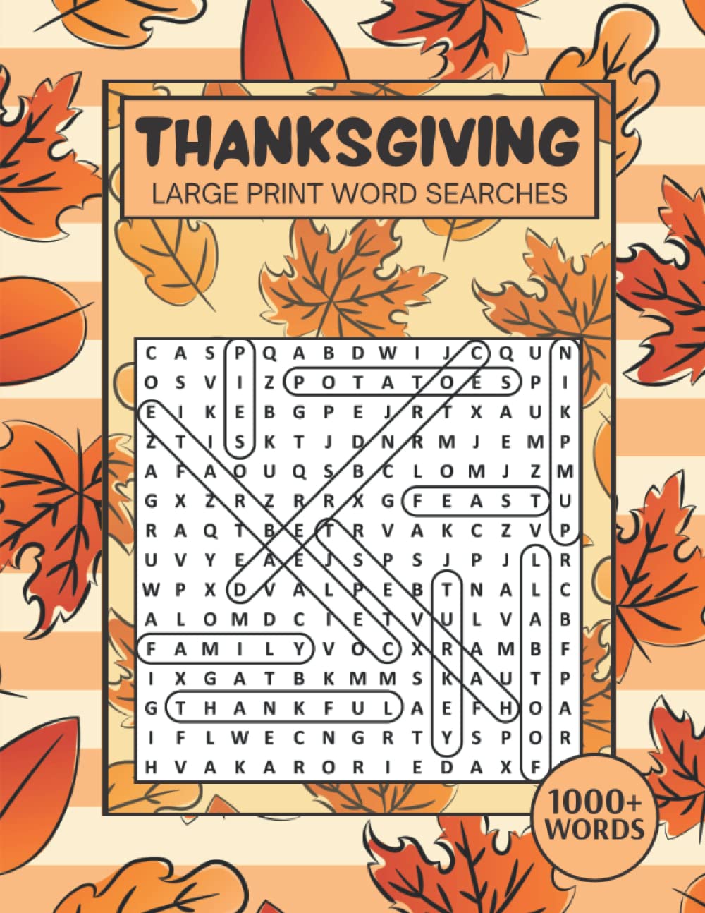Thanksgiving Large Print Word Searches 1000+ Words: Autumn Word Search ...