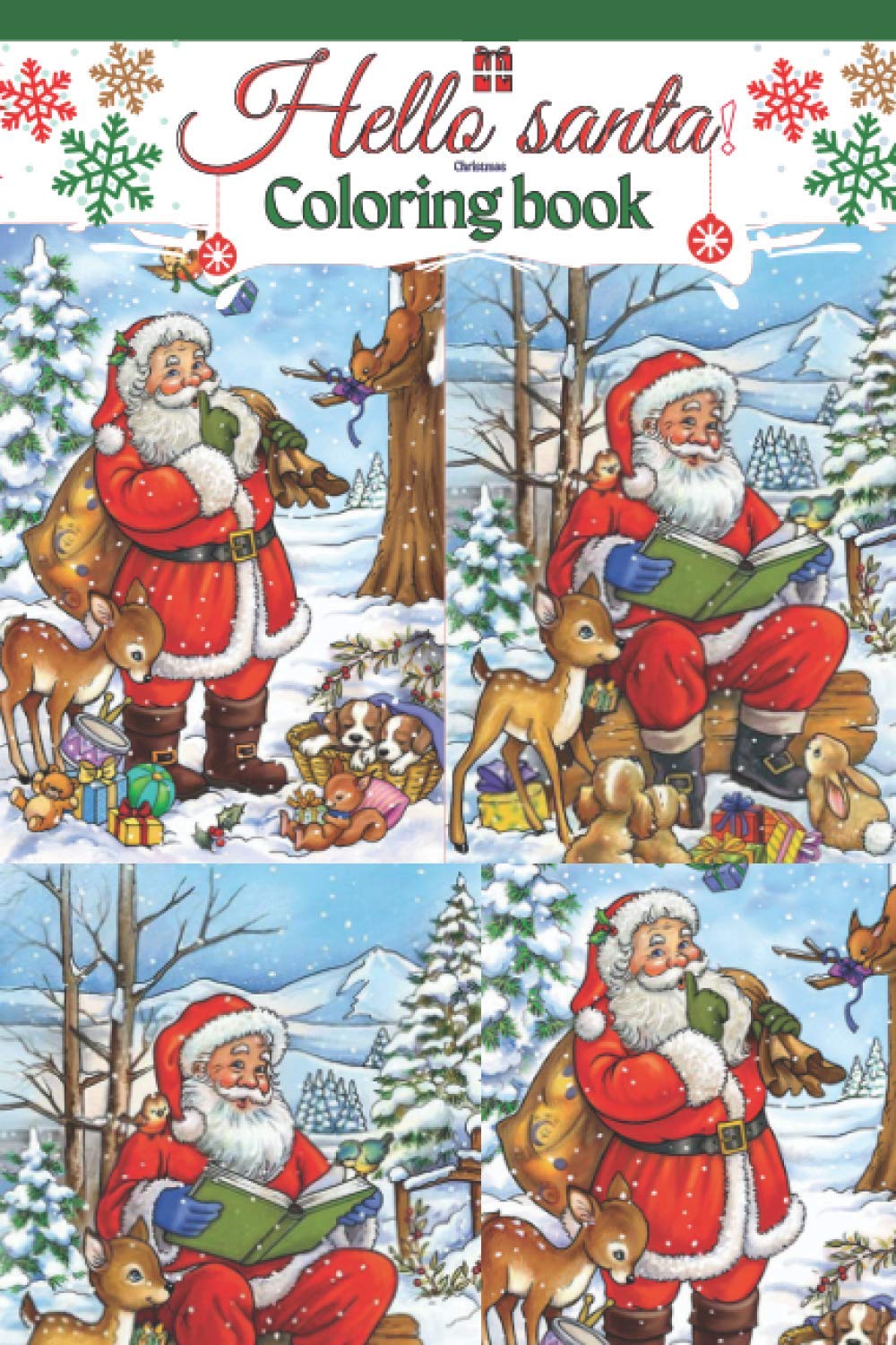 Hello santa! : Christmas coloring book: For adults, kids and teens over ...