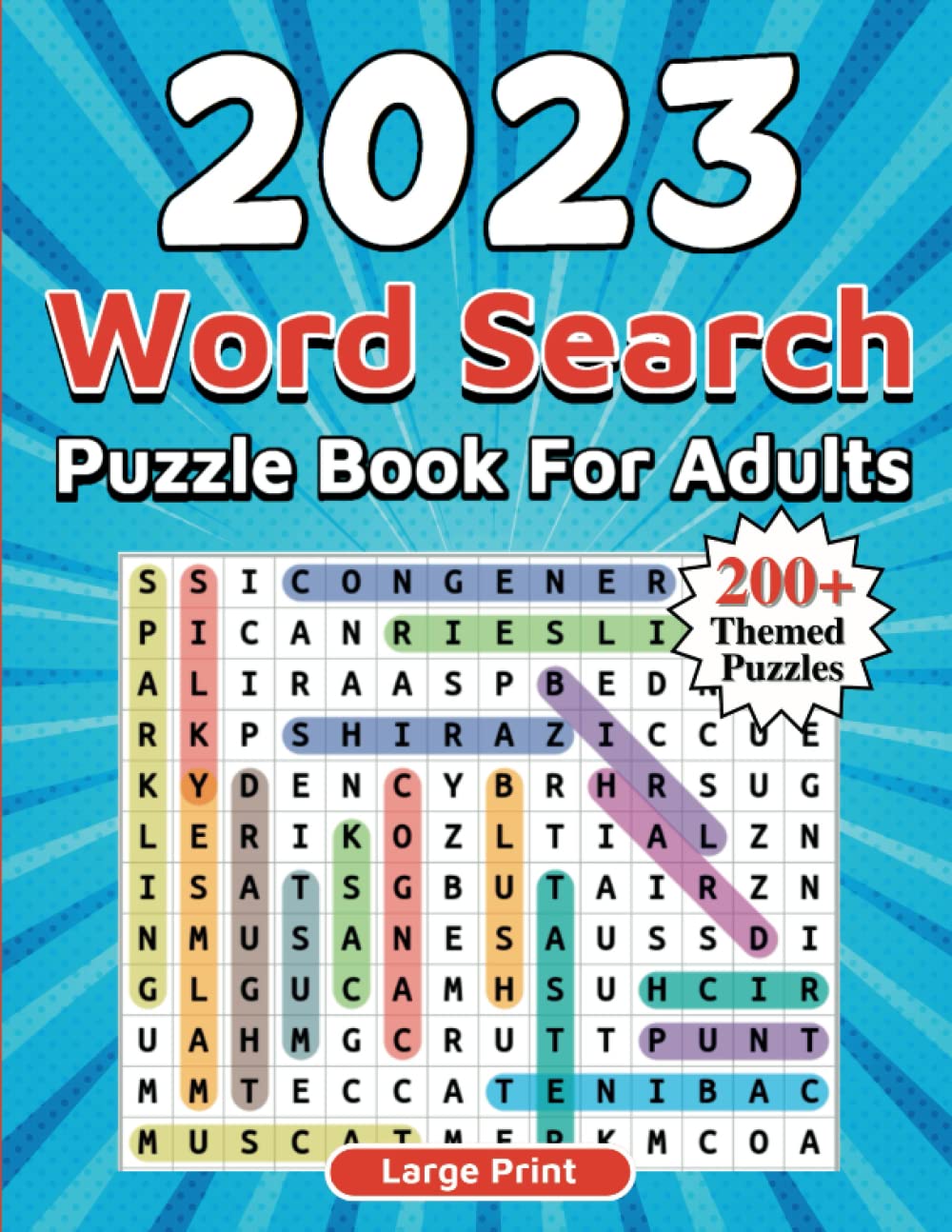 2023 Word Search Puzzle Book For Adults: Over 200+ Themed Puzzles for ...