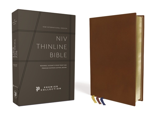NIV, Thinline Bible, Premium Goatskin Leather, Brown, Premier ...